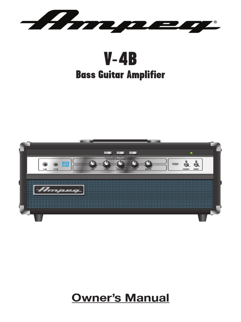 Ampeg V-4B Bass Amplifier Manual | PDF | Vacuum Tube | Amplifier