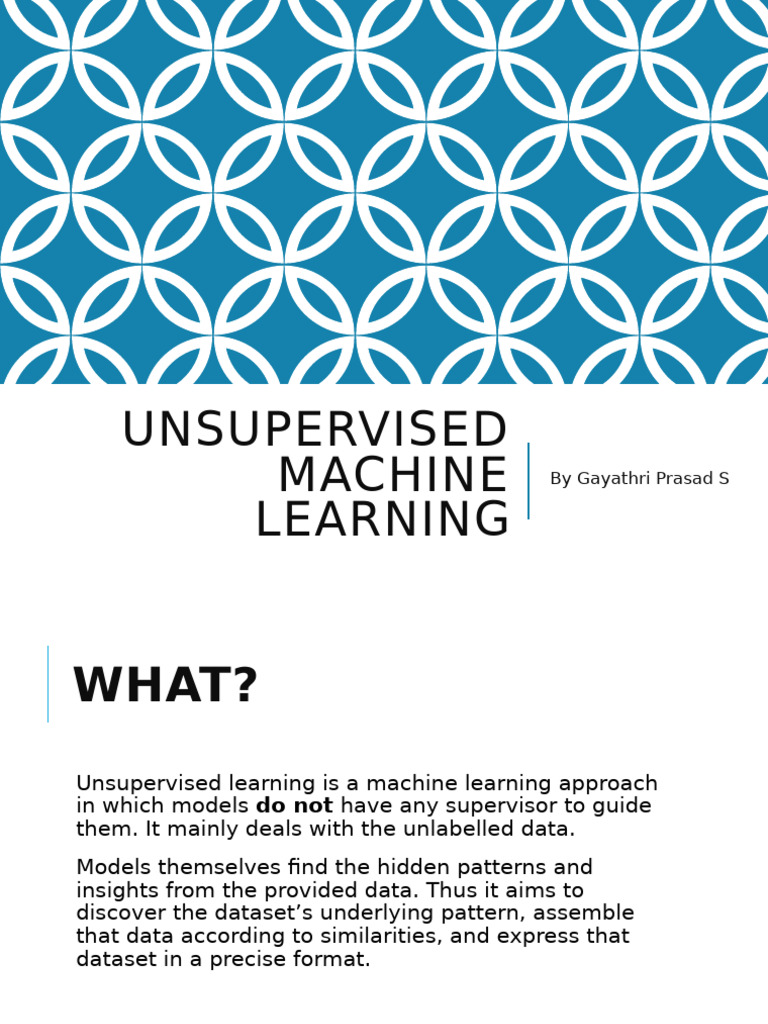 Unsupervised Machine Learning | PDF | Cluster Analysis | Machine Learning