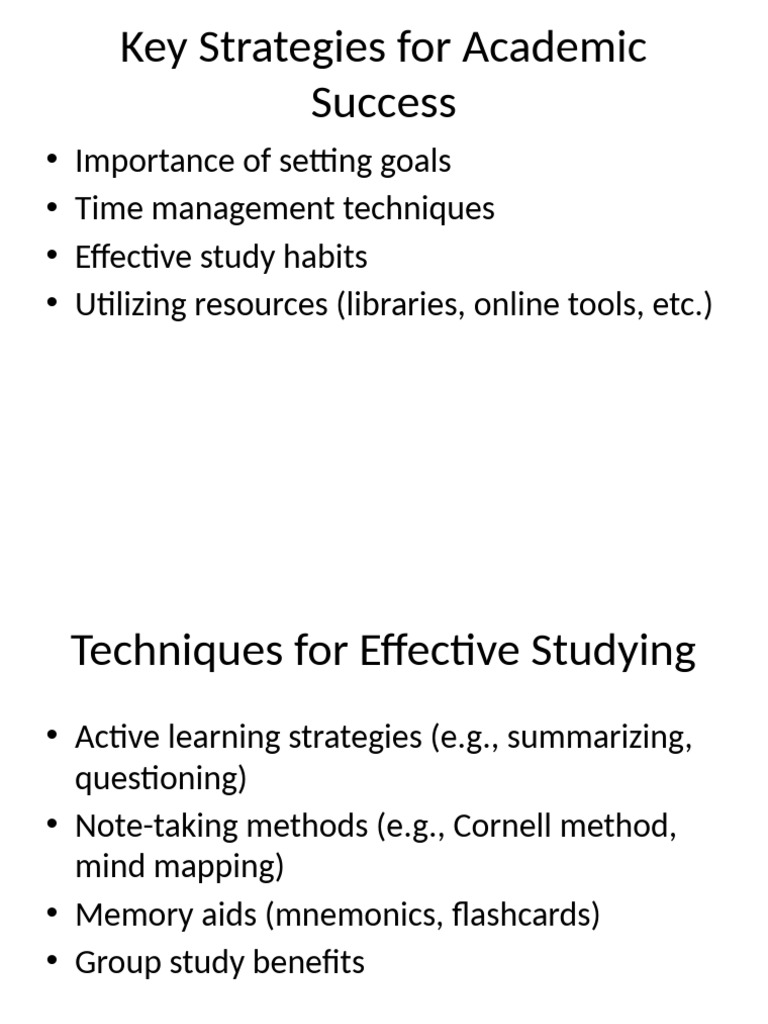 Academic Success Strategies Guide | PDF