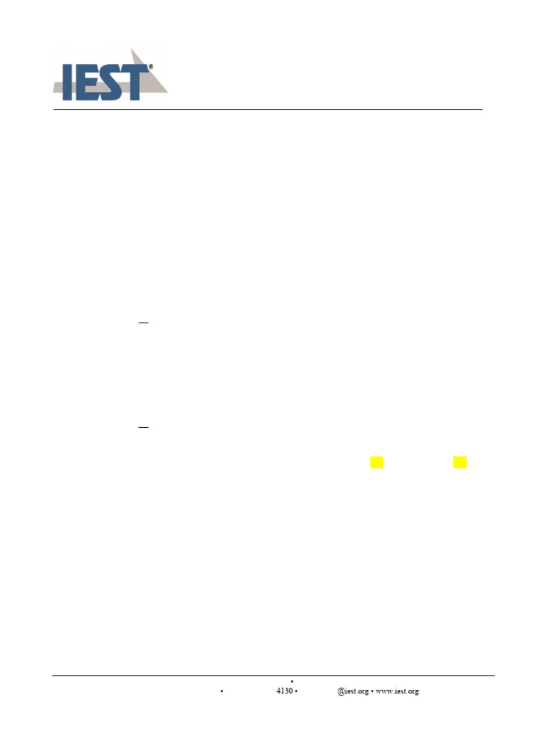 Special Errata for IEST-RP-CC002.4 | PDF
