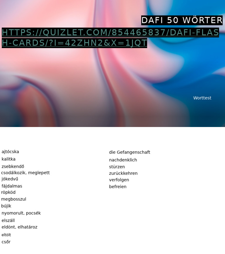 Dafi 50 Wörter | PDF