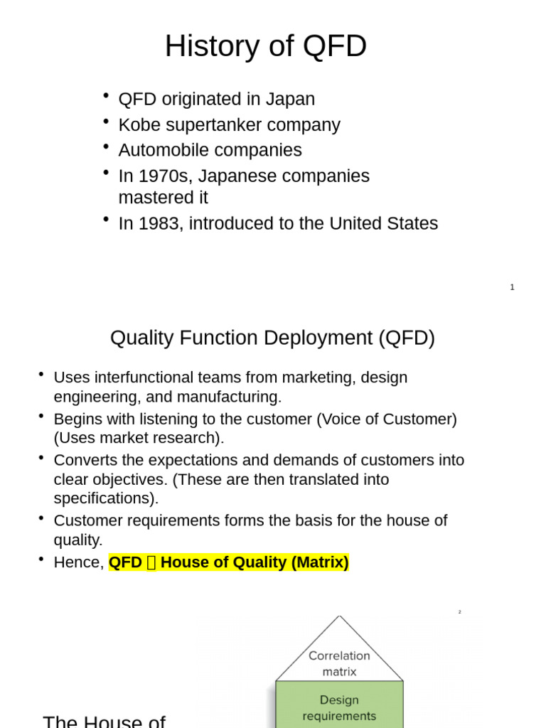 History of QFD | PDF