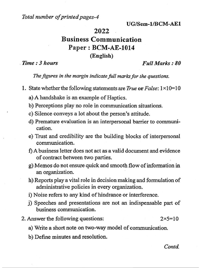 BusCom 1st Sem | PDF