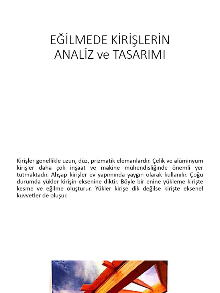 EĞİLMEDE KİRİŞLERİN ANALİZ Ve TASARIMI | PDF