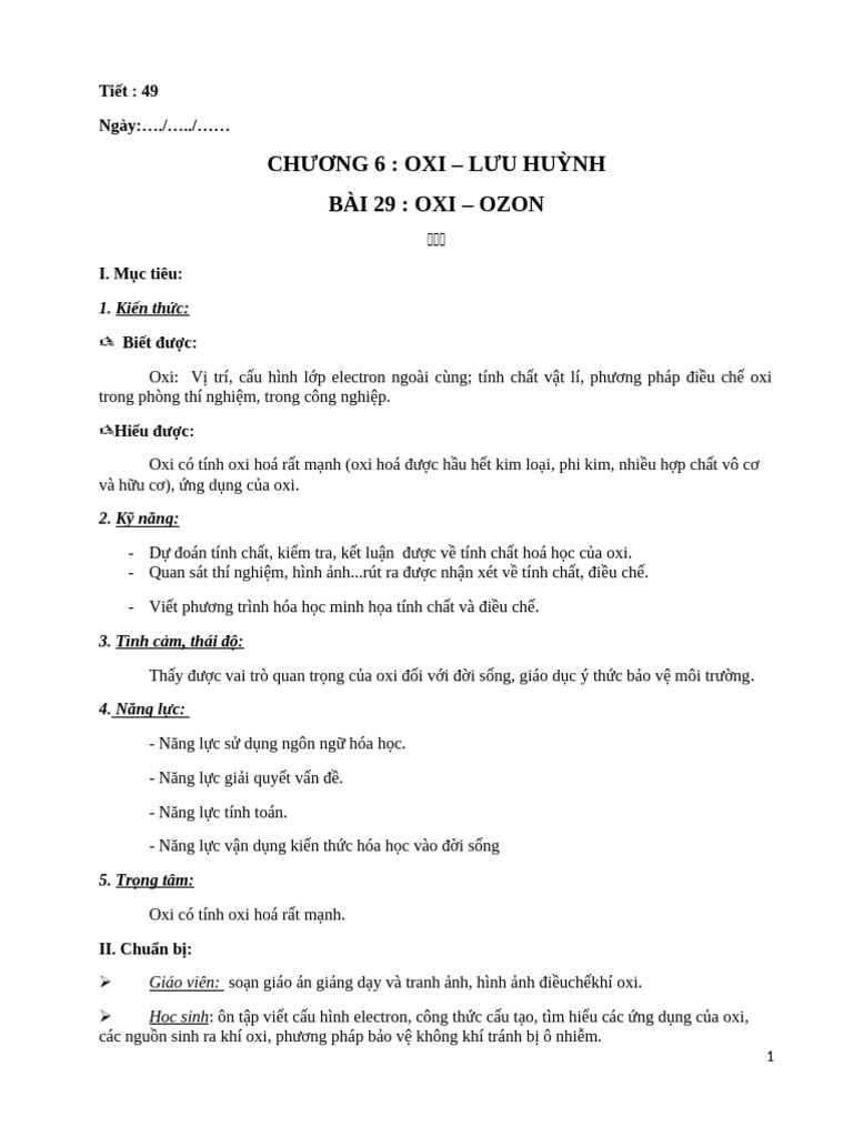 Giáo Án Oxi | PDF