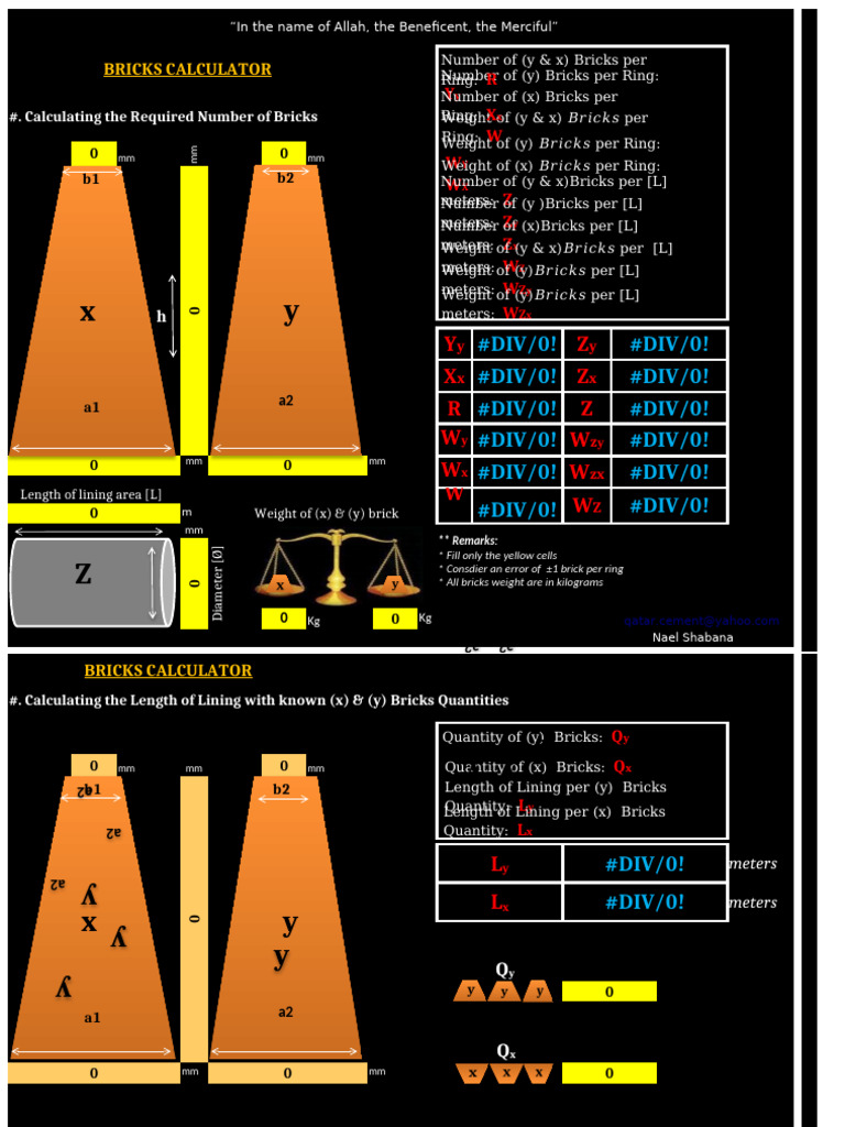 Brick Quantity and Weight Calculator | PDF | Metrology | Quantity