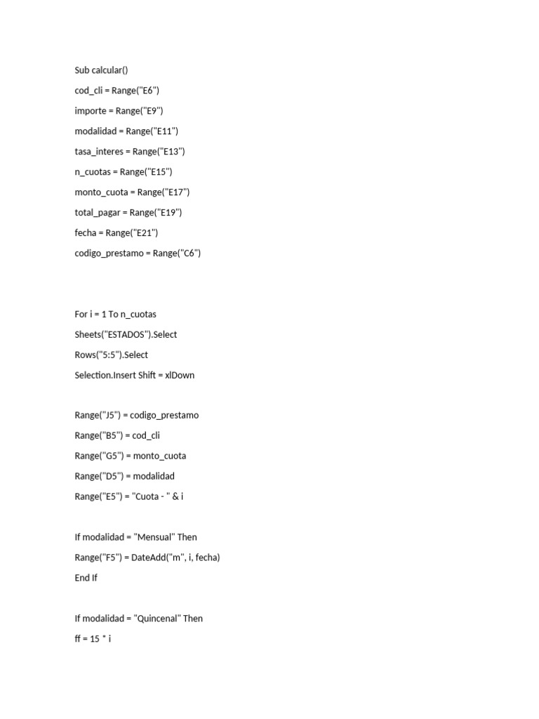 Macro en VisualBasic | PDF