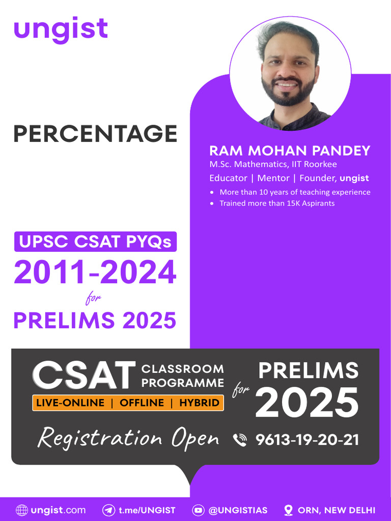 Percentage CSAT PYQs 2011 To 2024 | PDF | Economies