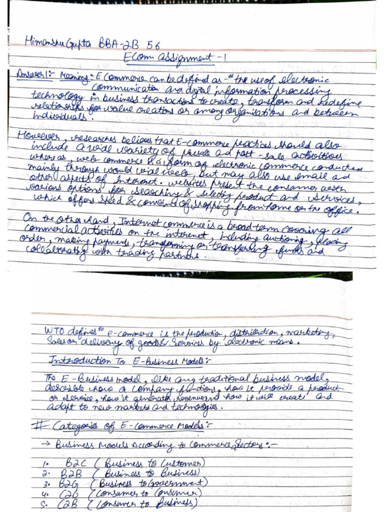 e Com Assignment 1 | PDF