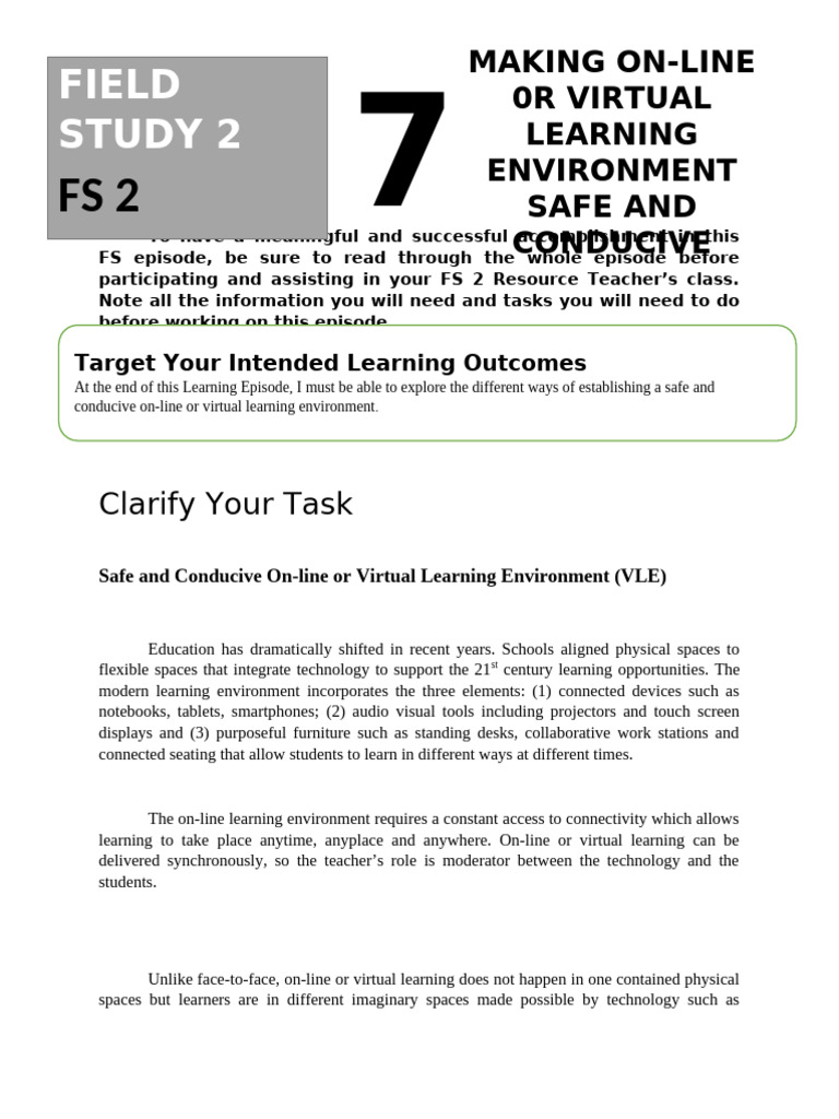 Field Study 2 Learning Episode 7 | PDF | Learning | Educational Technology