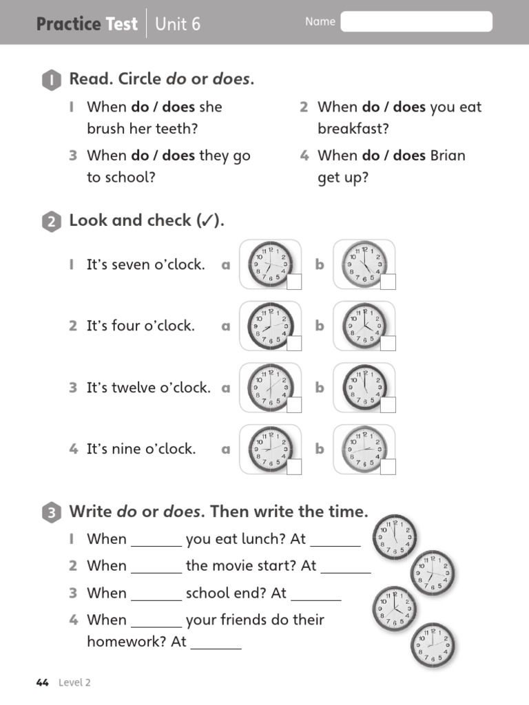 Level 2 Unit 6 Practice Test Guide | PDF