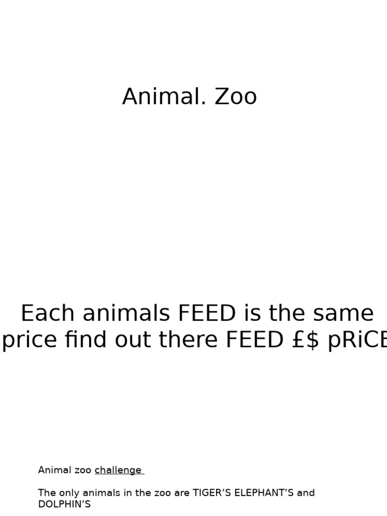Animal Zoo Challenge | PDF
