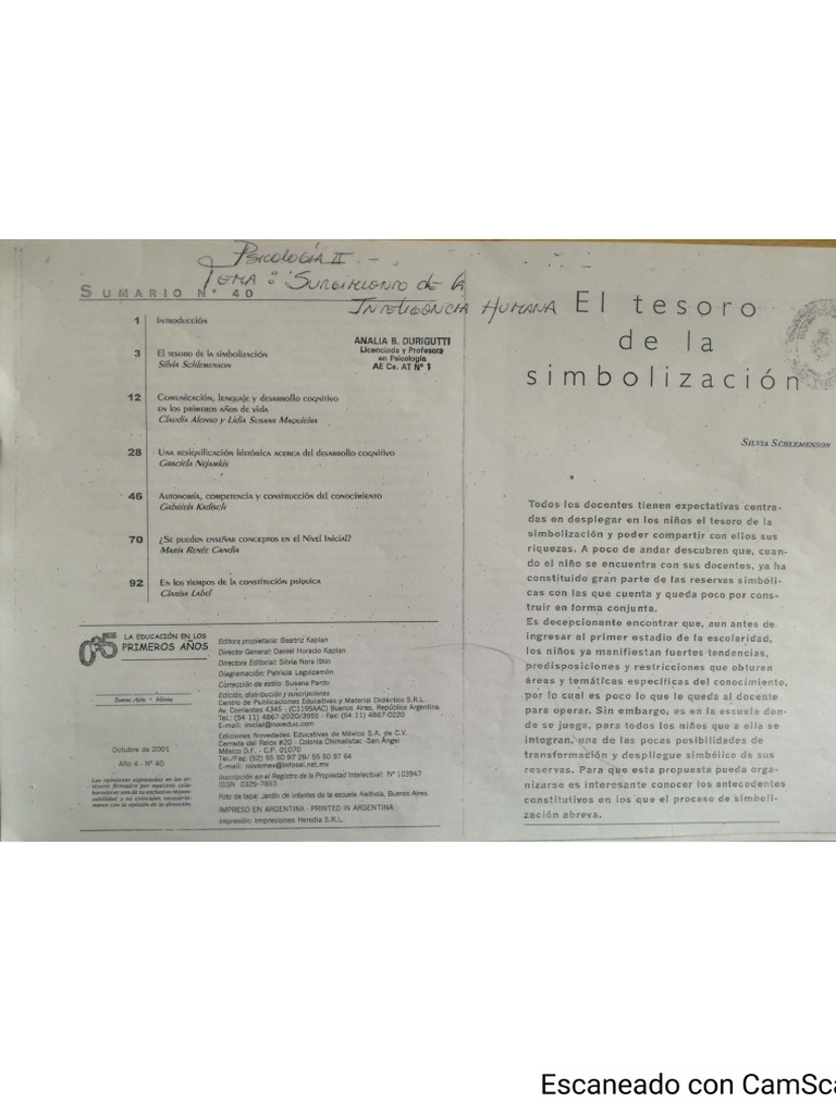 04 - SCHLEMENSON El Tesoro de La Simbolizacion | PDF