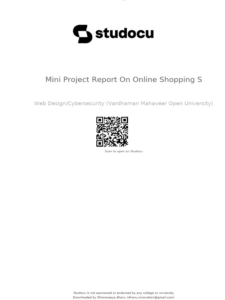 Online-Shopping Python Report | PDF | Use Case | Feasibility Study
