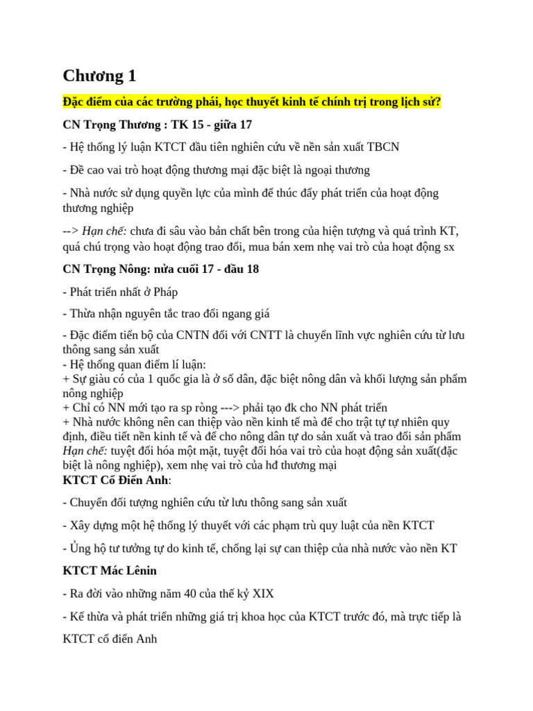 Tự luận KTCT | PDF