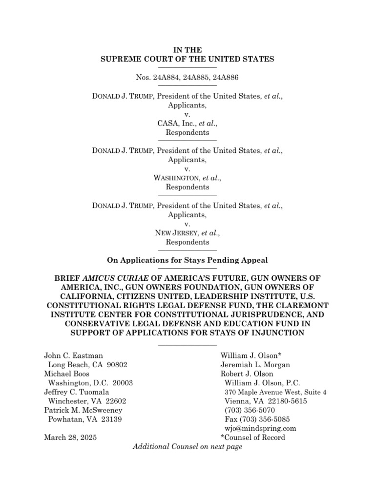 Cu Joins Amicus Brief In Trump V Casa Birthright Citizenship Pdf