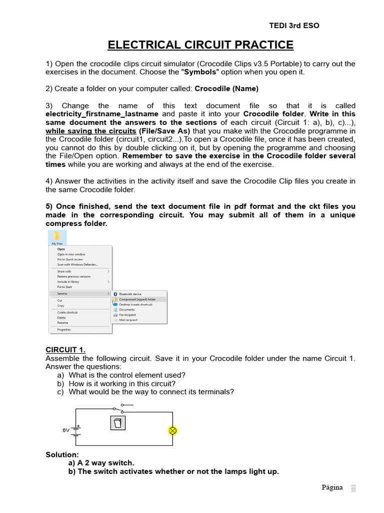 Crocodile Clips Circuit Assembly Guide | PDF | Electrical Network | Switch