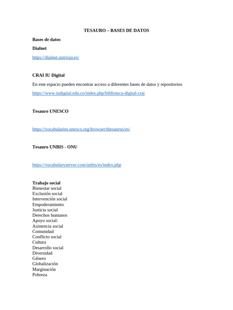 Tesauro UNESCO | PDF | Agricultura | Marketing