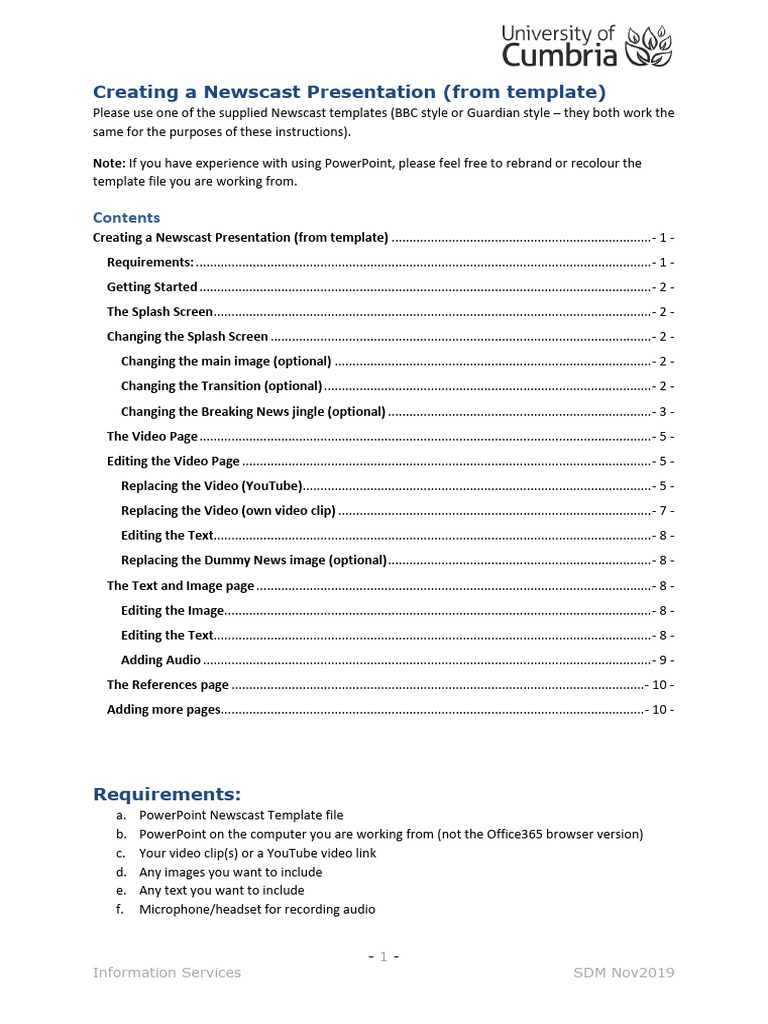 Newscast Presentation Guide | PDF | Microsoft Power Point | You Tube