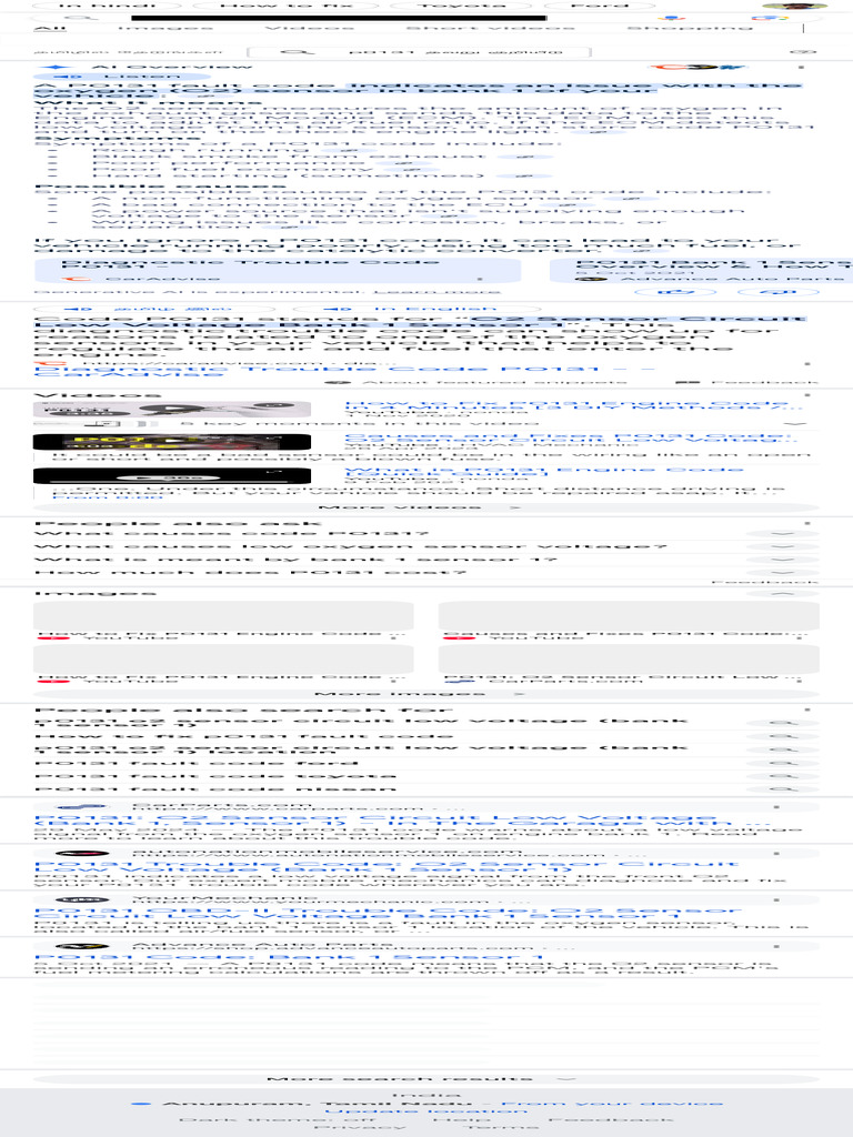 p0131 Fault Code - Google Search | PDF | Electrical Engineering | Vehicles