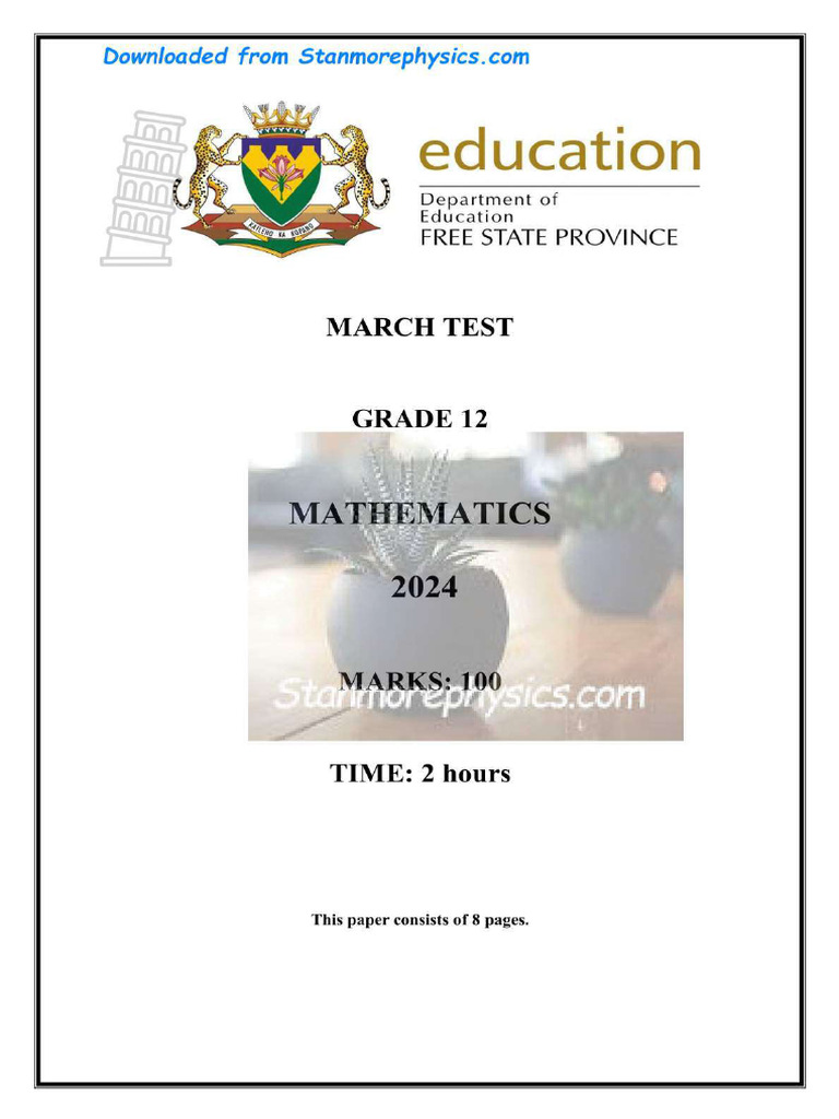 FS Maths Grade 12 March 2024 QP and Memo | PDF