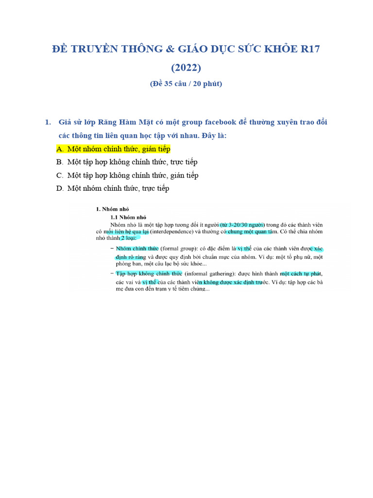 Truyền Thông & Giáo Dục SK R17 | PDF