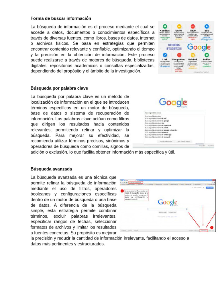 Forma de buscar información | PDF