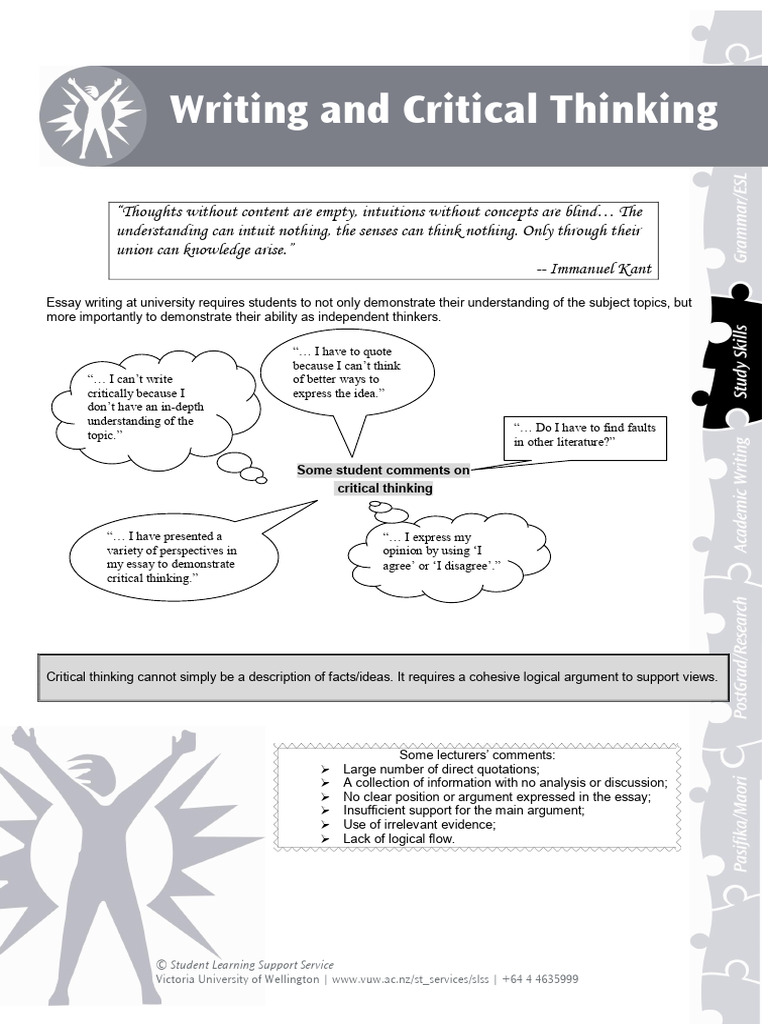 Critical Thinking in Essay Writing | PDF | Thought | Critical Thinking