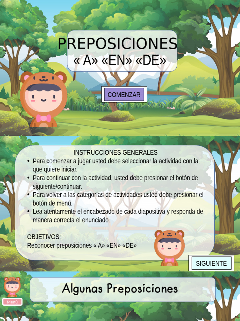 Aprender Preposiciones A, EN y DE | PDF