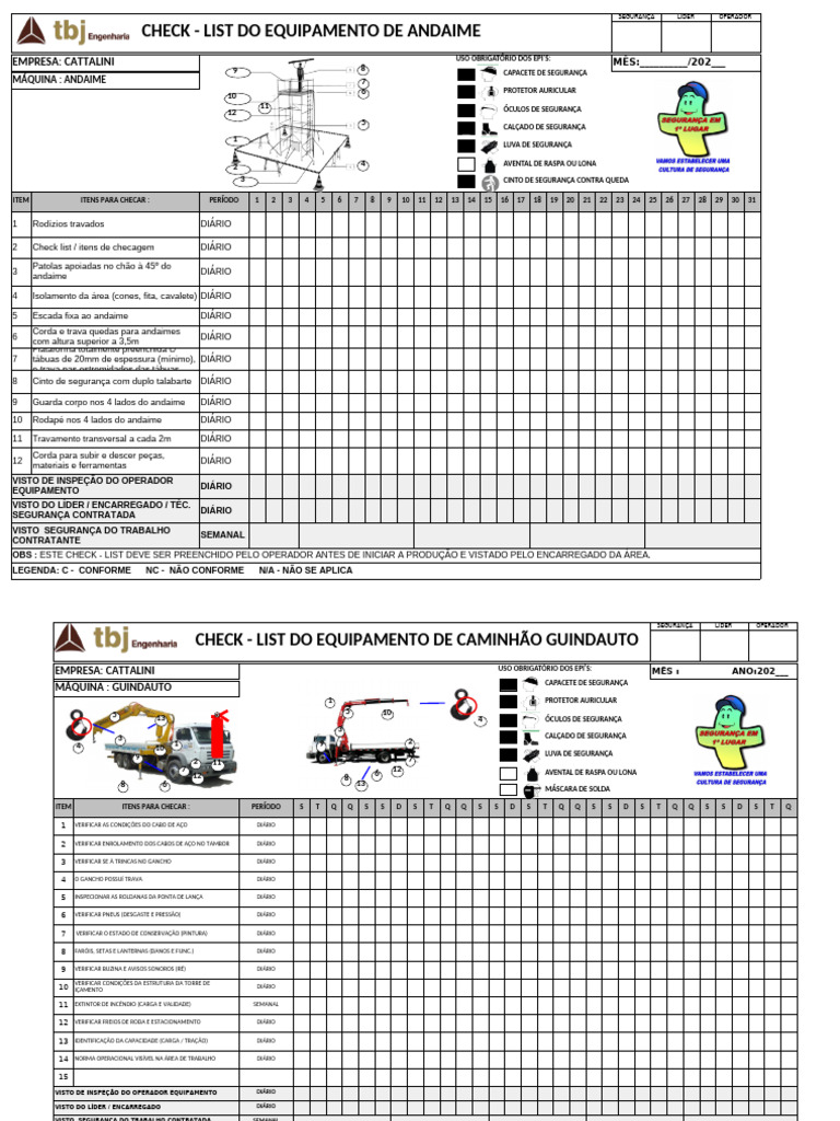 Check-List maq solda | PDF | Capacete | Bens manufaturados