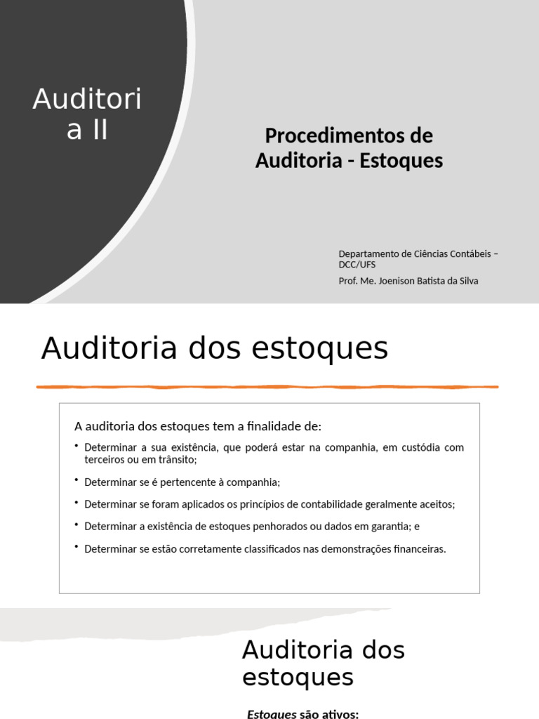 Auditoria de Estoques: Procedimentos e Testes | PDF | Custo | Contabilidade