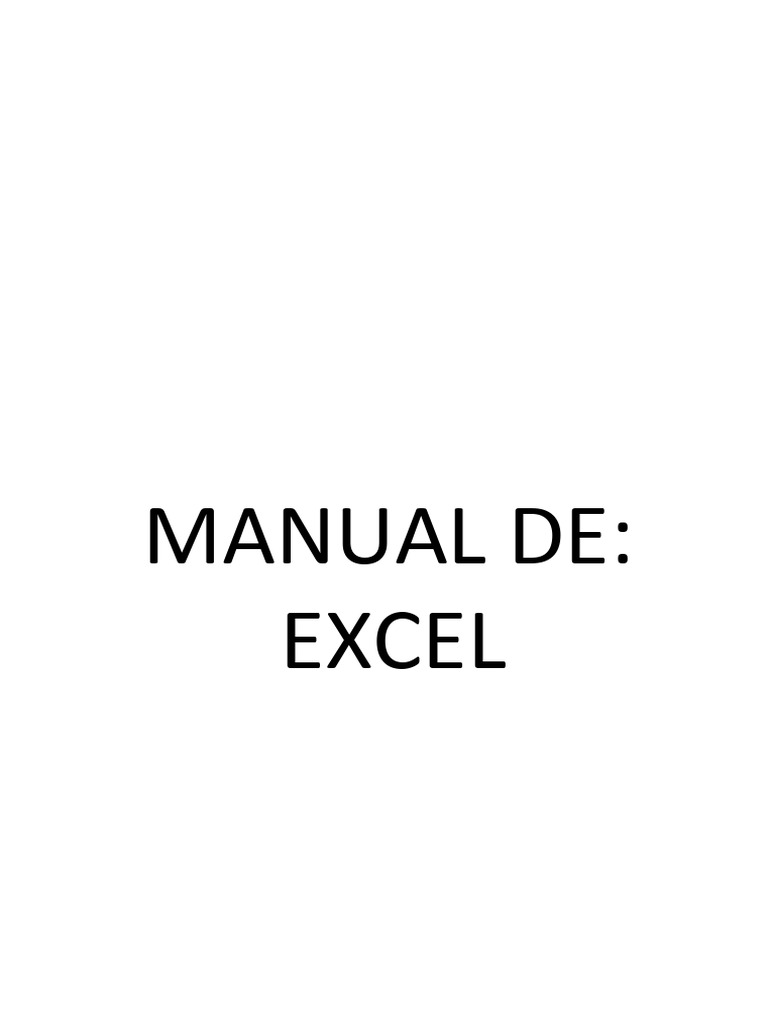 MANUAL DE EXCEL | PDF | Botão Ctrl | Microsoft Excel