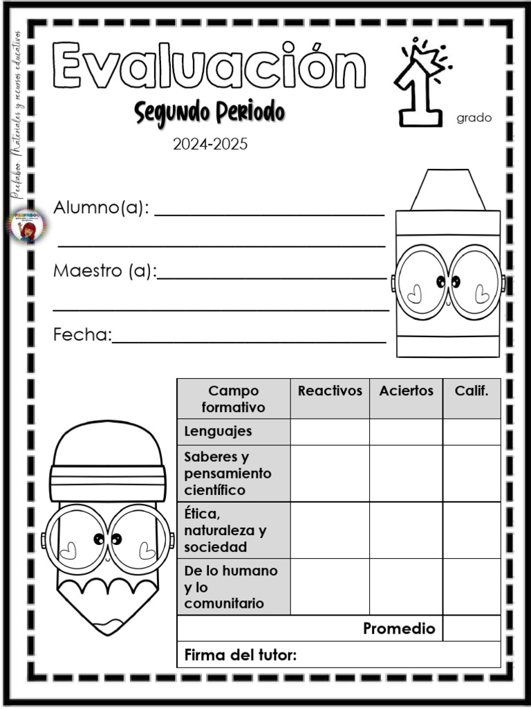 Examen. Segundo Trimestre. 1Â° | PDF