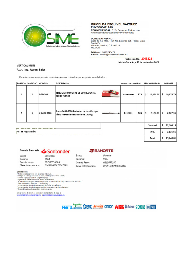 Cotizacion 2005222 | PDF