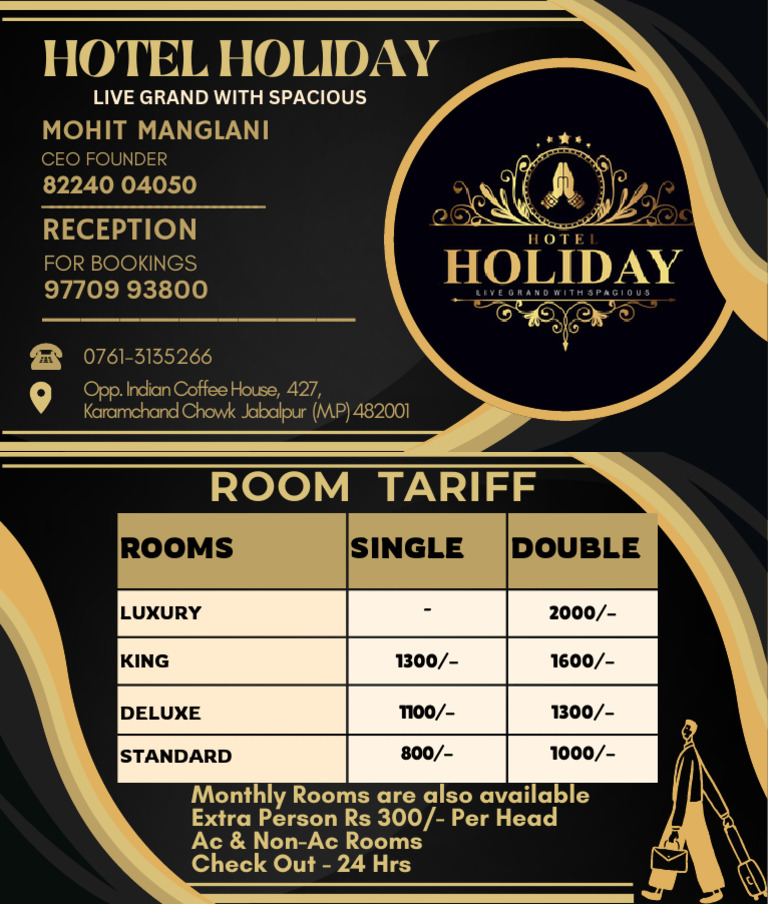 Hotel Holiday Room Tariff Details | PDF
