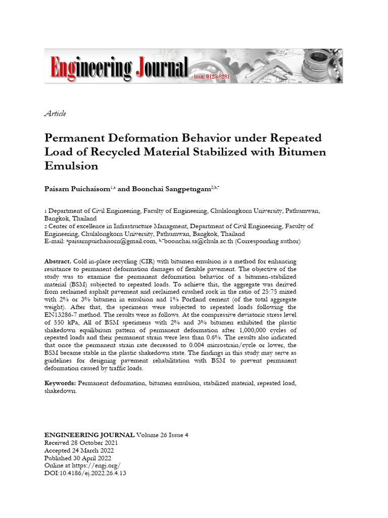 Permanent Deformation Behavior Under Repeated Load | PDF | Deformation ...