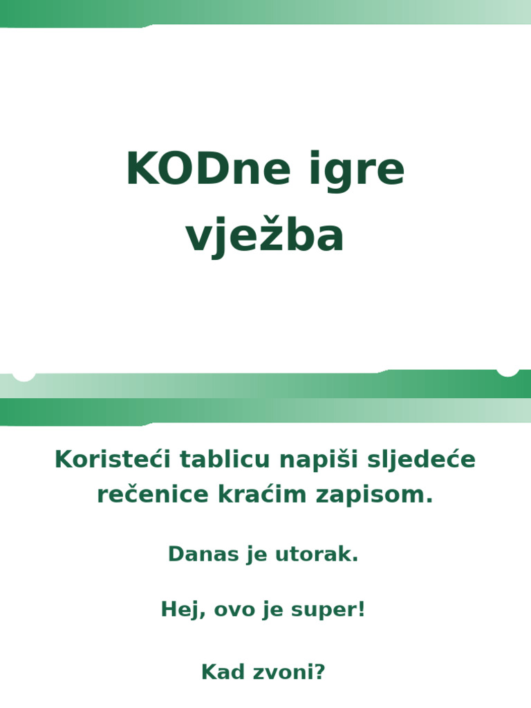 Kodne Igre Vježba | PDF