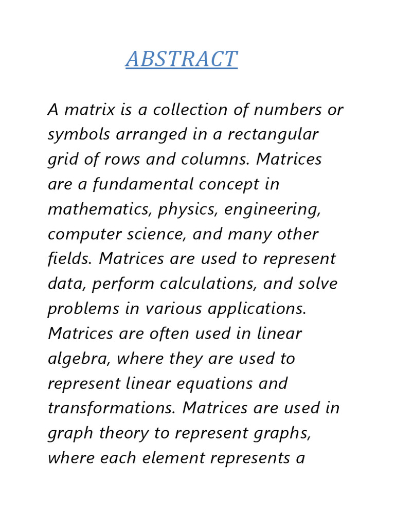 Understanding Matrices: Definition & Properties | PDF | Matrix ...