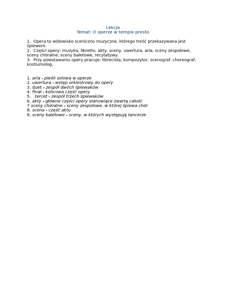 Lekcja Z Muzyki | PDF