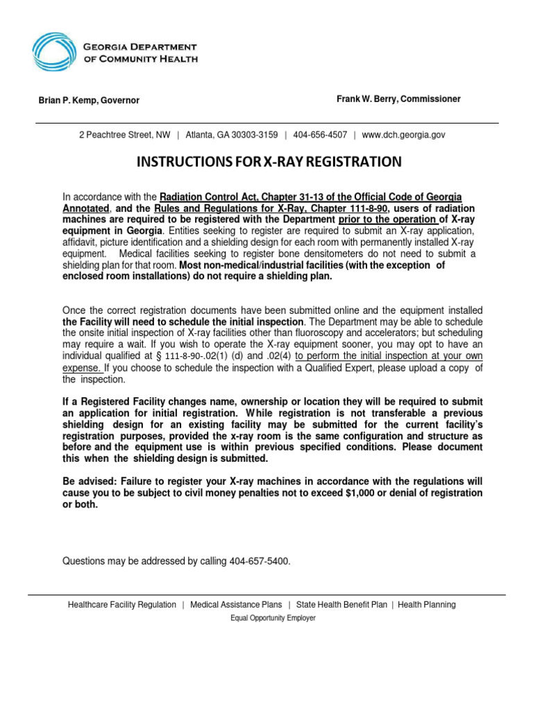Georgia X-Ray Registration Instructions | PDF | Identity Document ...