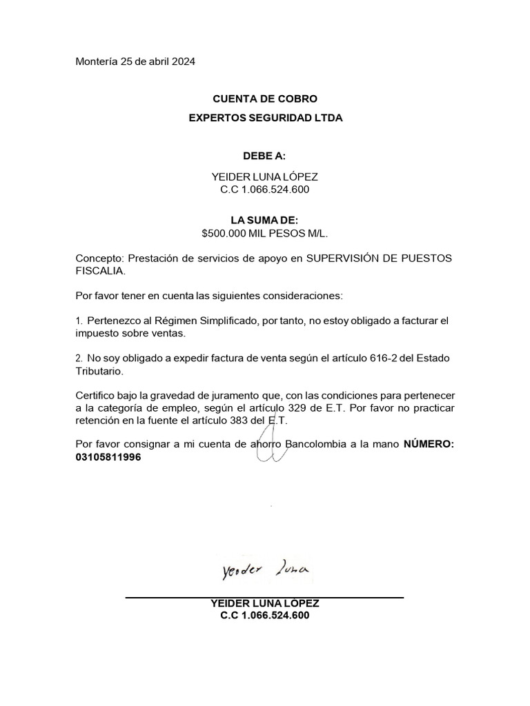 CUENTA DE COBRO YEIDER actualizado (1) (1) (1) (2) (1) | PDF