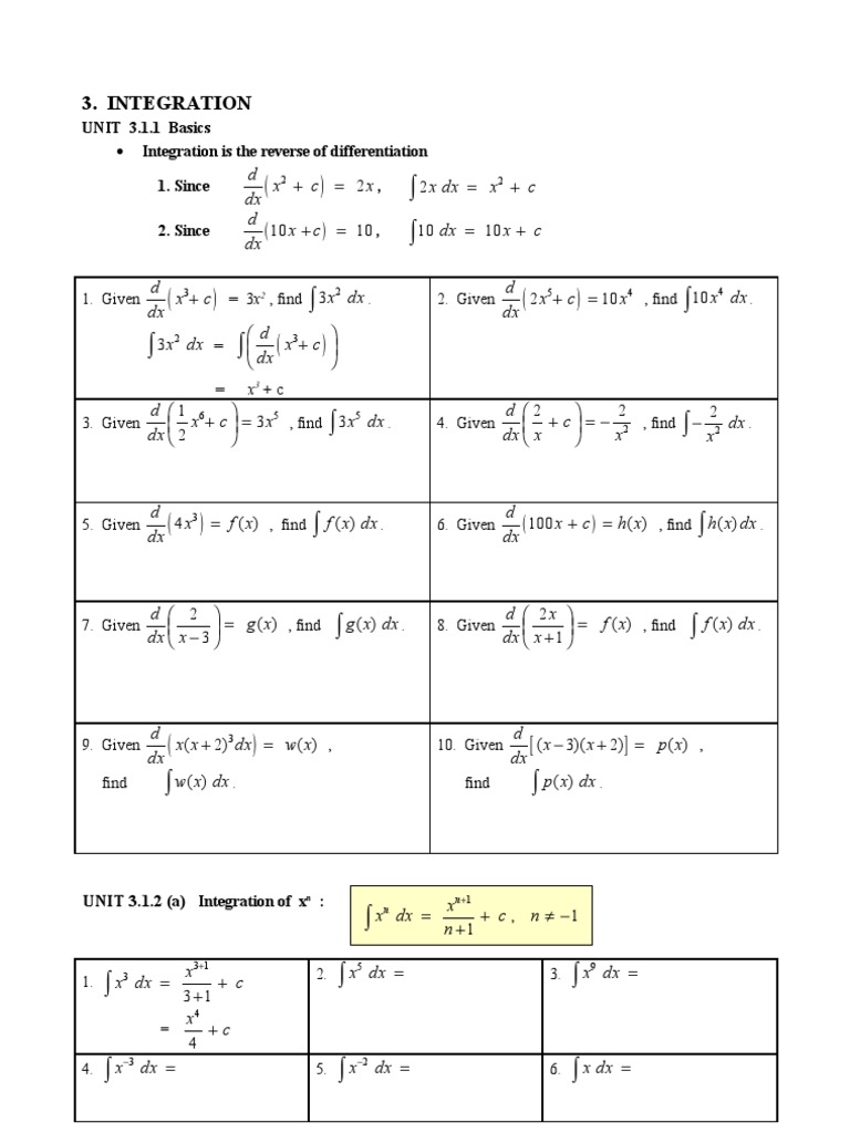 Integration | PDF | Intégral | Physique