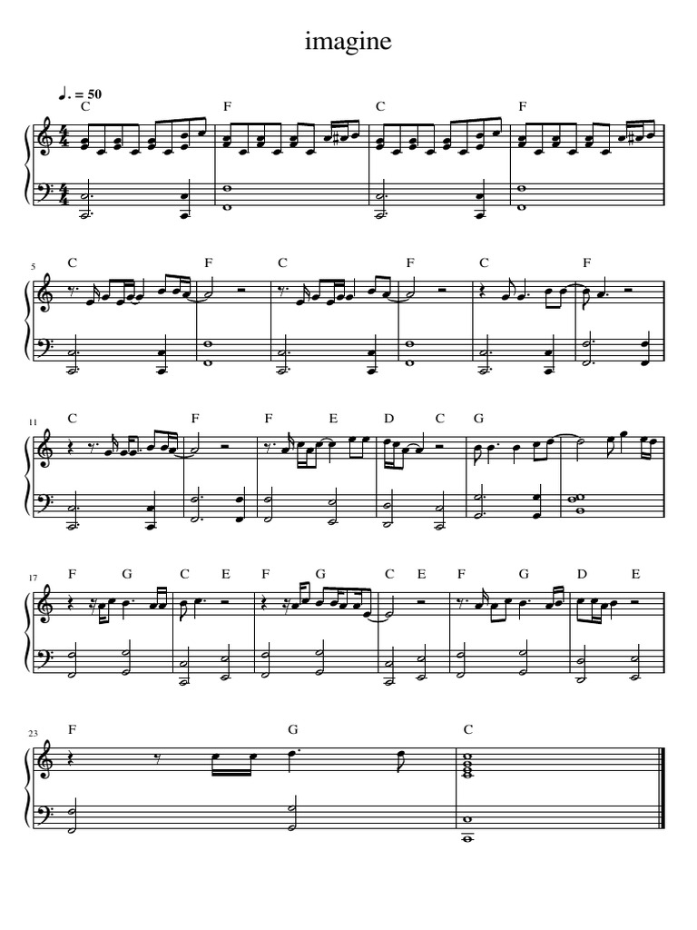 Imagine Easy With Chords | PDF