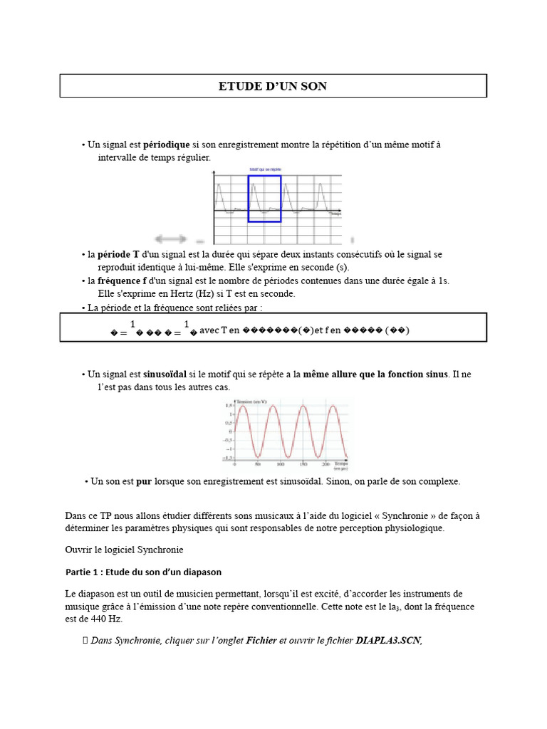 TP 10 - Etude D - Un Son | PDF | Fréquence | Mécanique newtonienne