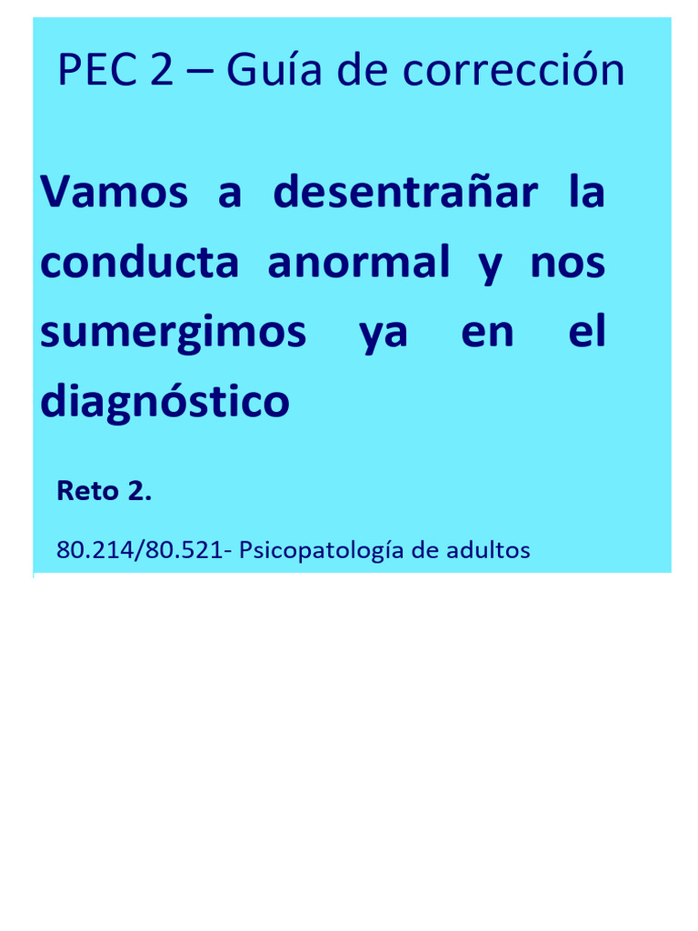 22-23 2 Correccion PEC2 | PDF | Depresión (estado de ánimo) | Psicosis