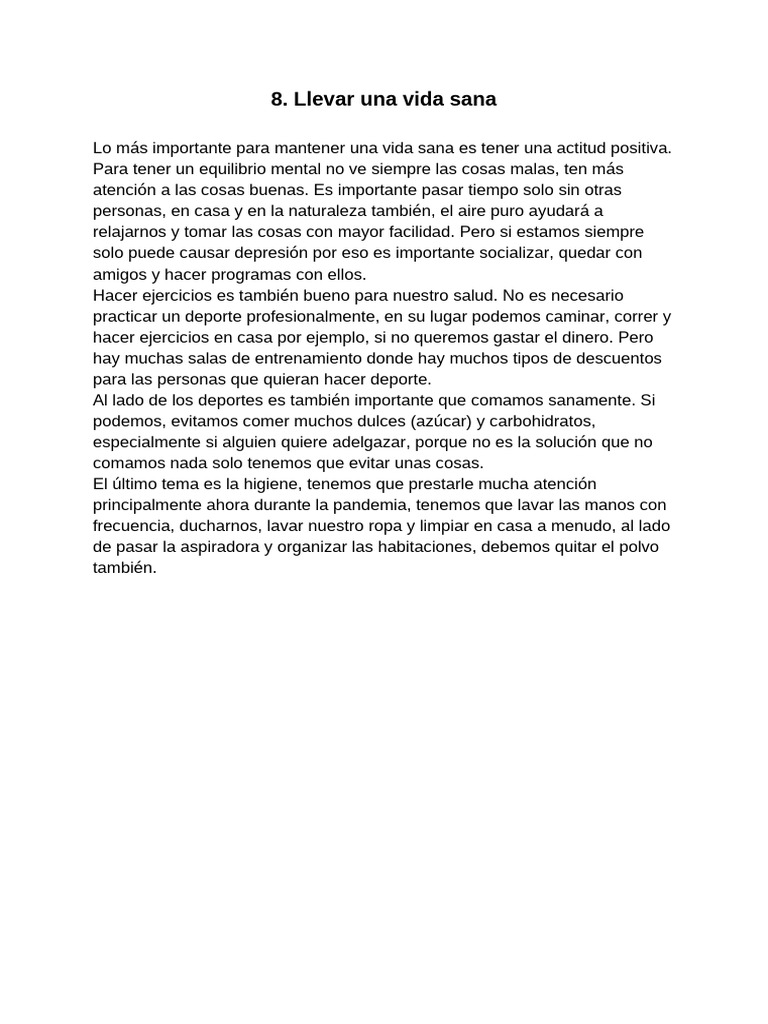Llevar Una Vida Sana | PDF