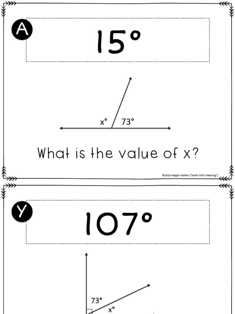 Angle Relationship Scavenger Hunt | PDF | Trigonometry | Angle