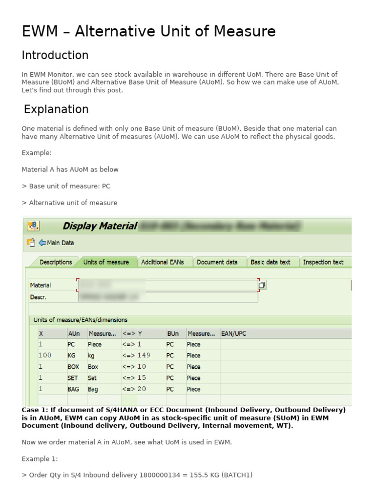 EWM-Alternative Unit of Measure | PDF
