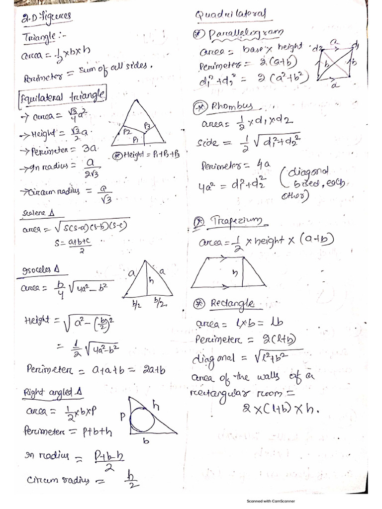 Mensuration Formulas | PDF