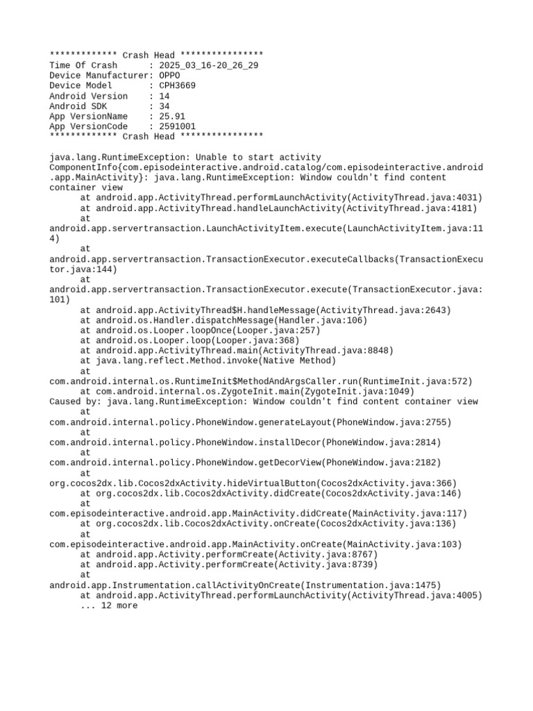 Mod Menu Crash 2025 03 16-20 26 29 | PDF | Java (Programming Language) | Android (Operating System)